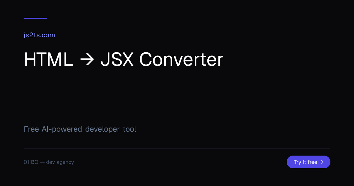 Convert HTML to JSX Online | HTML to JSX Converter js2ts.com